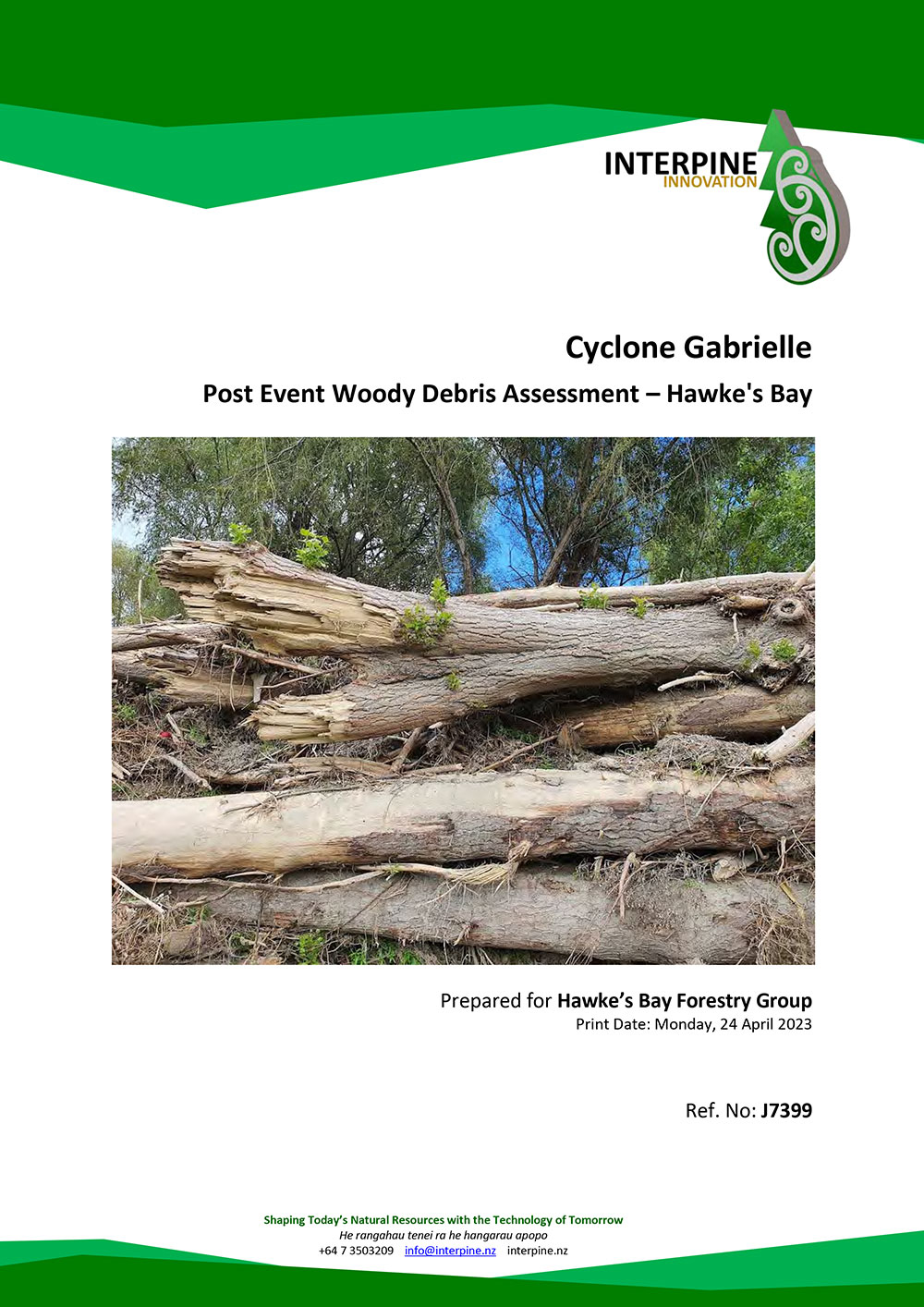 Post Event Woody Debris Assessment – Cyclone Gabrielle Hawke’s Bay | Interpine Innovation