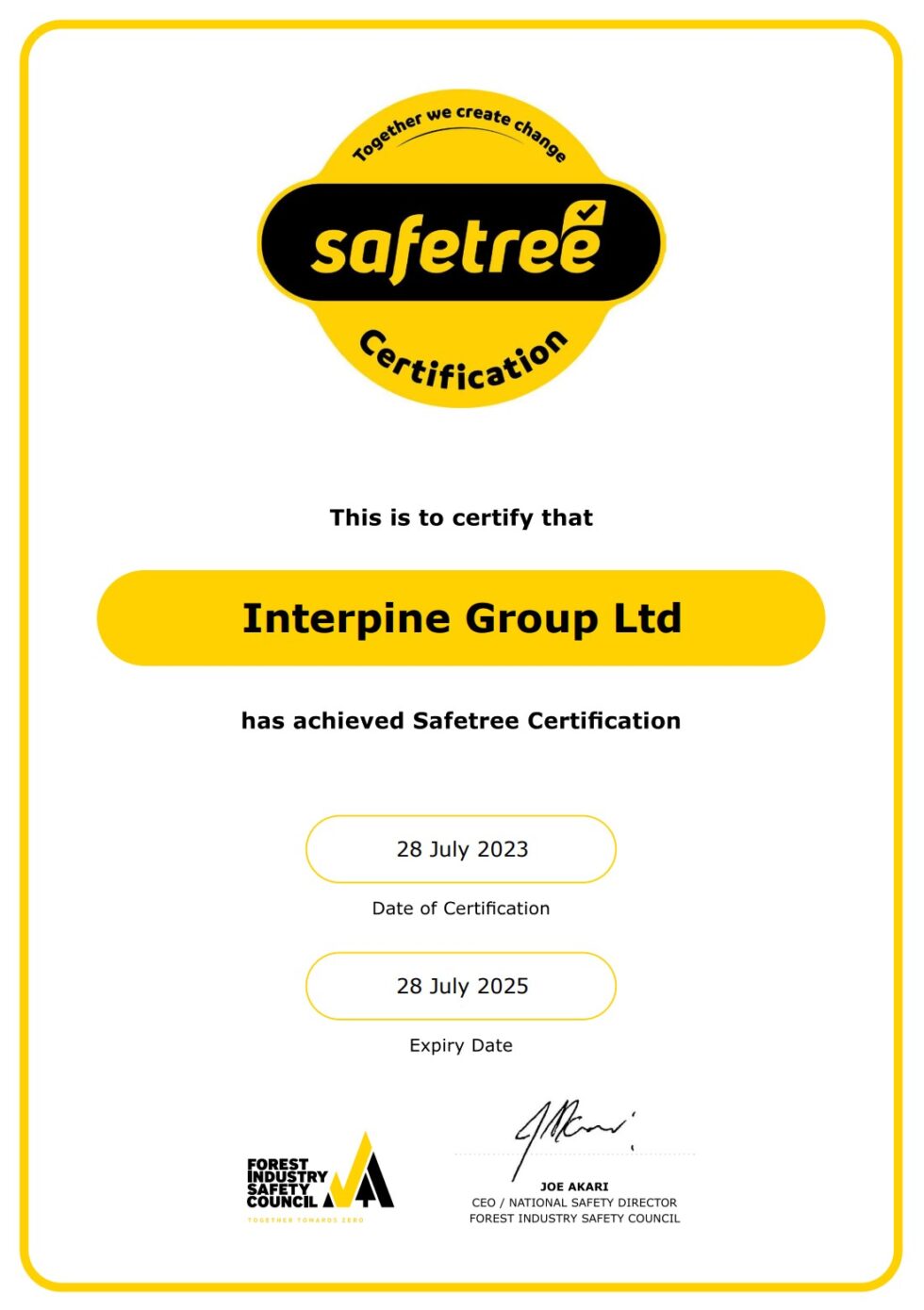 Safe Tree Certification – Growing our Safety Culture | Interpine Innovation